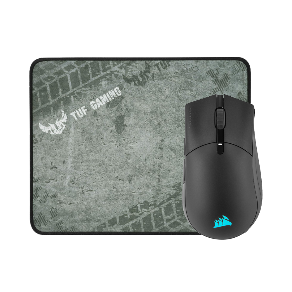 Corsair SABRE RGB Wireless Gaming Mouse + ASUS TUF P3 Gaming Mouse Pad ...